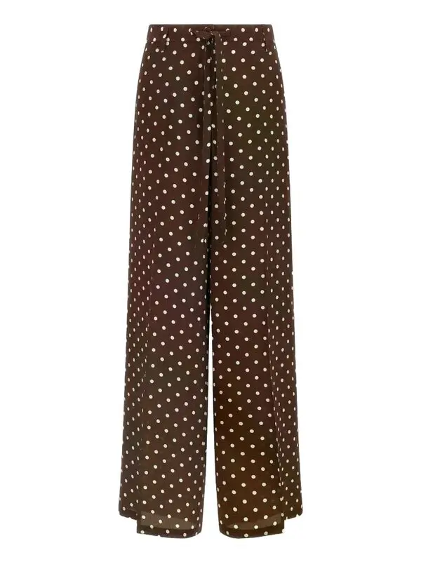 P.a.r.o.s.h Polka-dot Drawstring Trousers - Brown