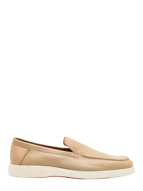 Santoni Leather Loafers - Neutrals
