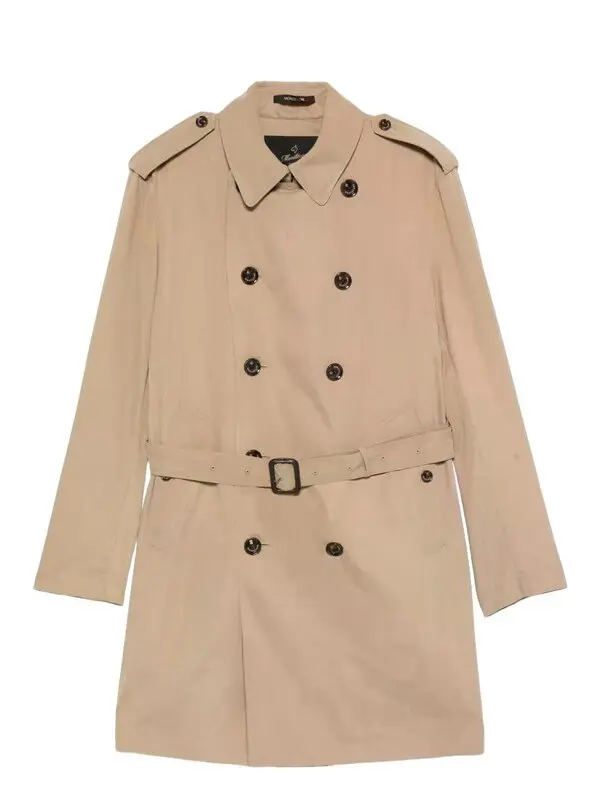 MONTECORE Belted Double-breasted Coat - Neutrals