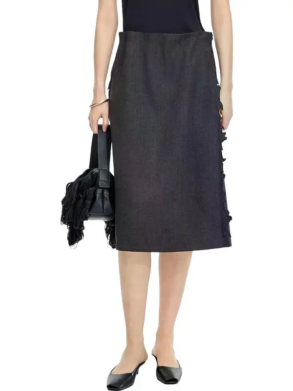 JNBY Floral-embellished A-line Skirt - Grey