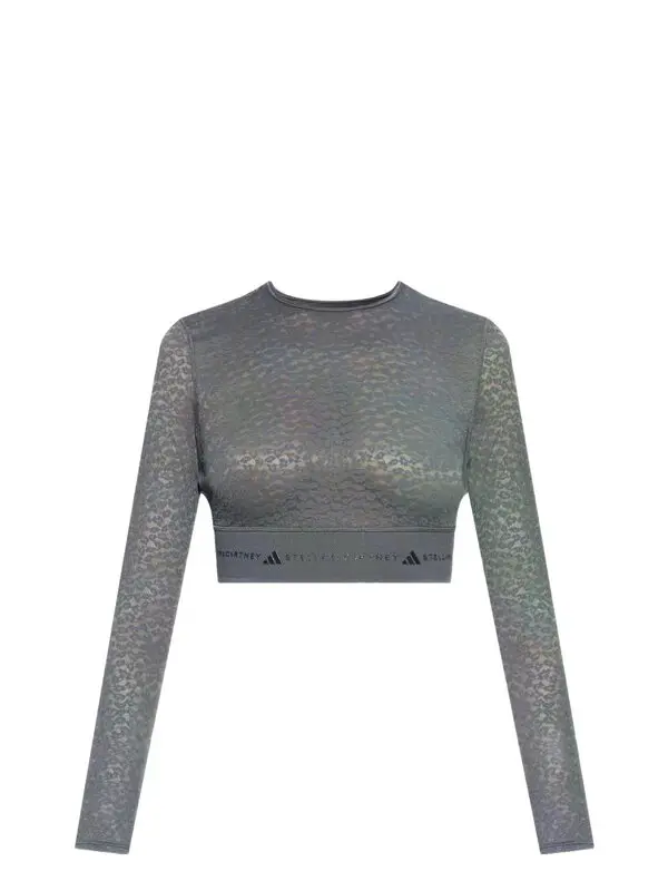 Adidas By Stella McCartney Long-sleeved Cropped Top - Grey