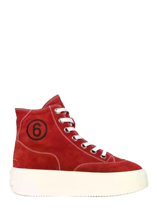 MAISON MARGIELA High-top Suede Sneakers - Red