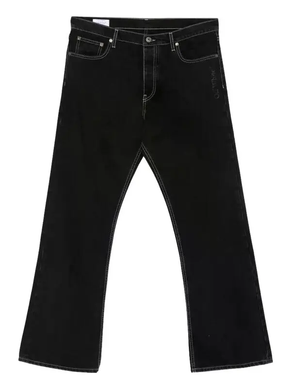 Off-White Contrast-stitch Regular Fit Jeans - Black