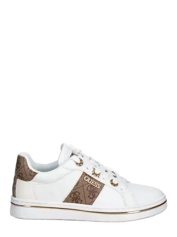 Guess Stripe-detail Low Top Sneakers - White