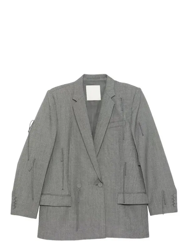 JNBY Fringed Wool Blazer - Grey