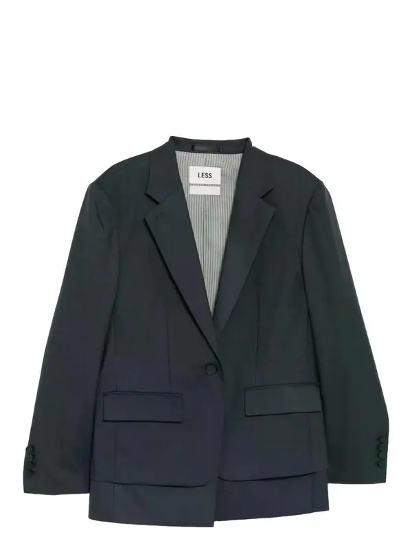 LESS Loose V-cut Lapels Blazer - Grey