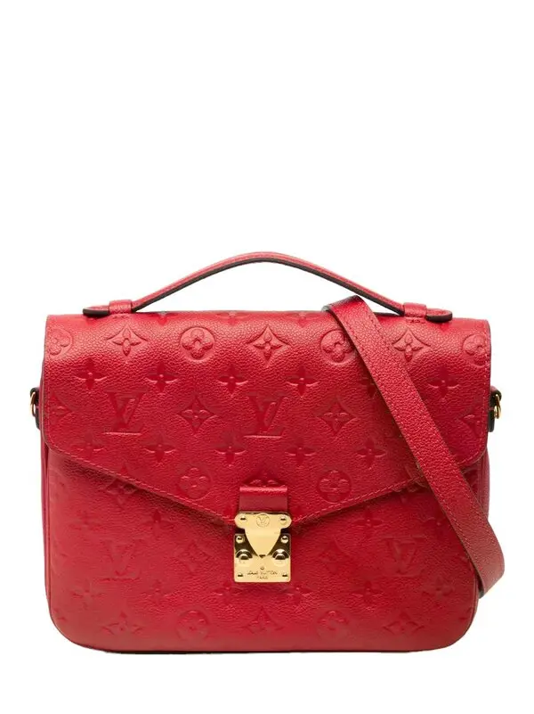 LOUIS VUITTON 2020 Monogram Empreinte Pochette Metis Satchel - Red