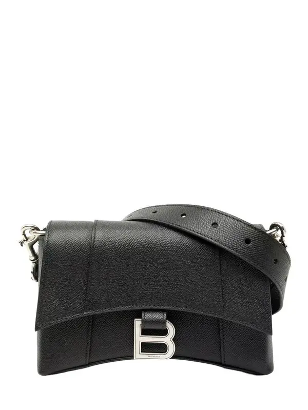 Balenciaga Calfskin Hourglass Downtown Xs Crossbody Bag - Black