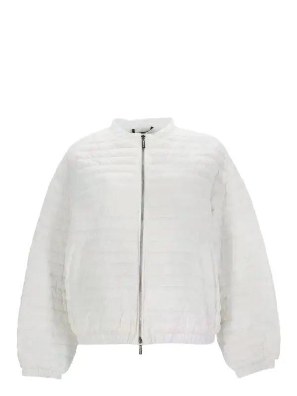 MOORER Quilted Zip-up Jacket - White