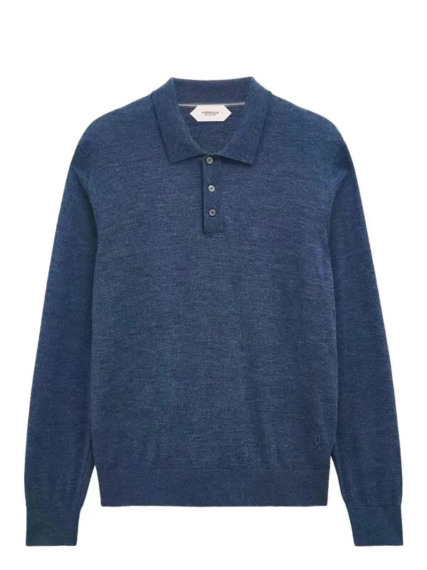 Pringle Of Scotland Polo-collar Extra Fine Sweater - Blue