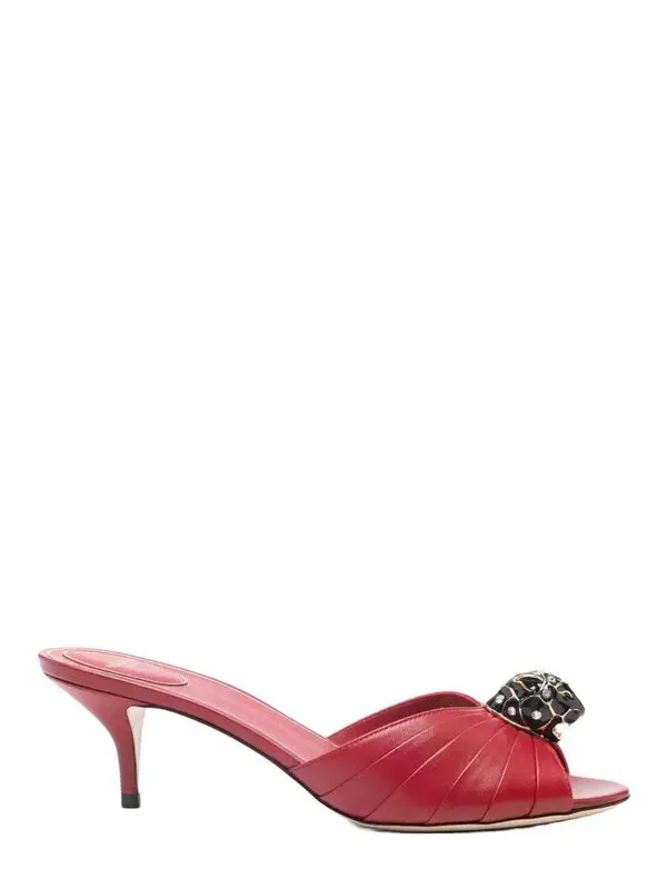Valentino Garavani Embellishment Pleated Sandals - Red