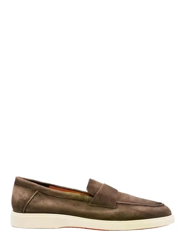 Santoni Suede Loafers - Brown