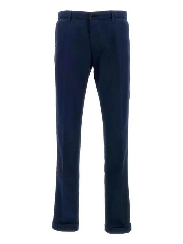 Incotex Cuffed Straight-leg Trousers - Blue