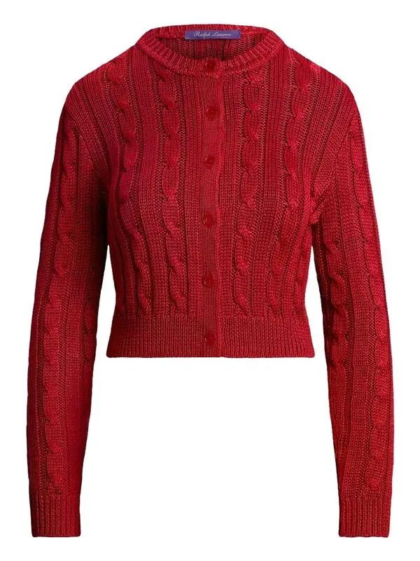 Ralph Lauren Cable-knit Cropped Cardigan - Red