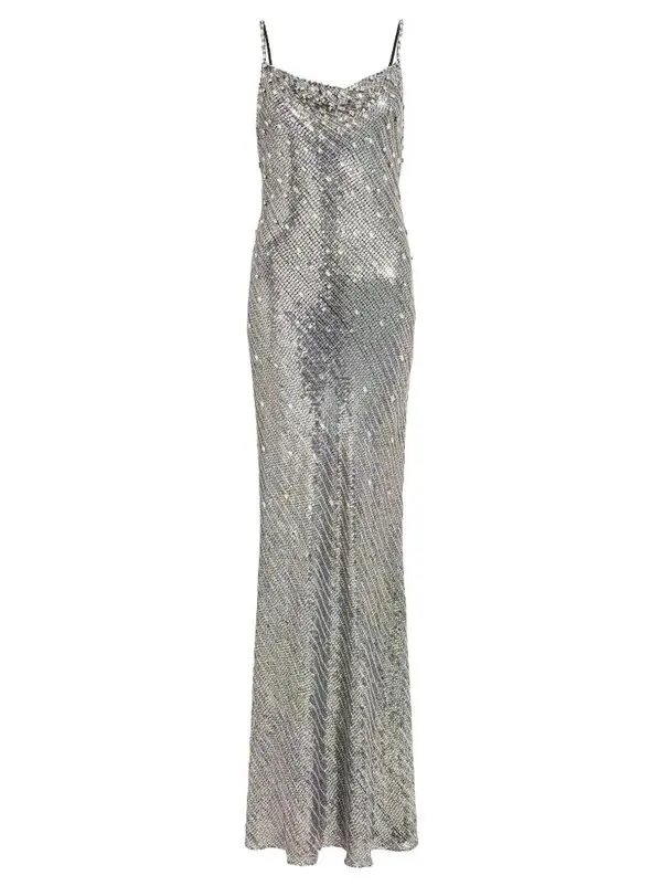 Jenny Packham Foxx Embellished Dress - Silver