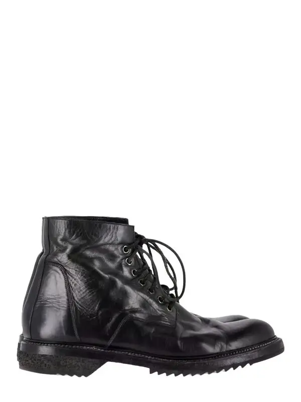 Rick Owens Leather Ankle Boots - Black