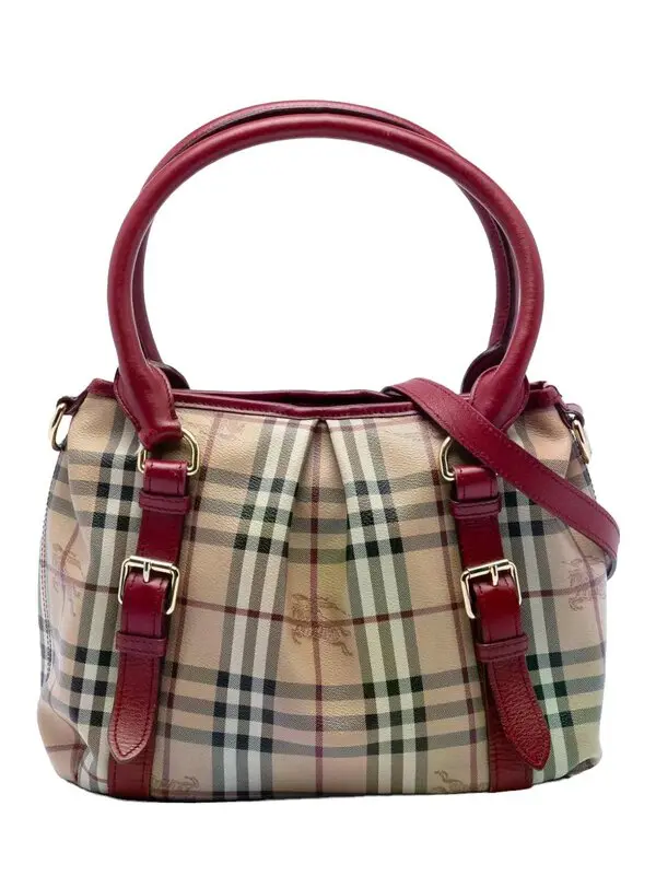 Burberry Small Haymarket Check Northfield Satchel - Brown