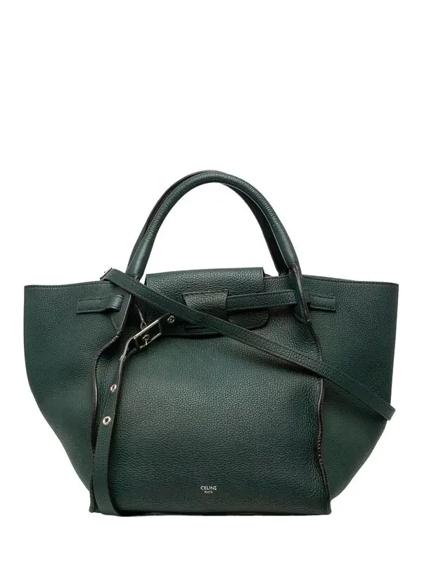 Celine Small Grained Calfskin Big Bag Satchel - Green