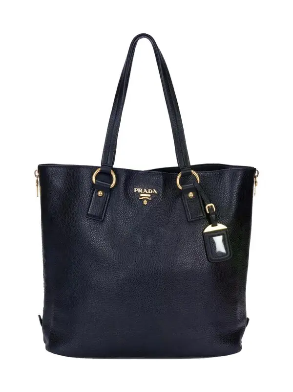 Prada Calf Leather Tote Bag - Black