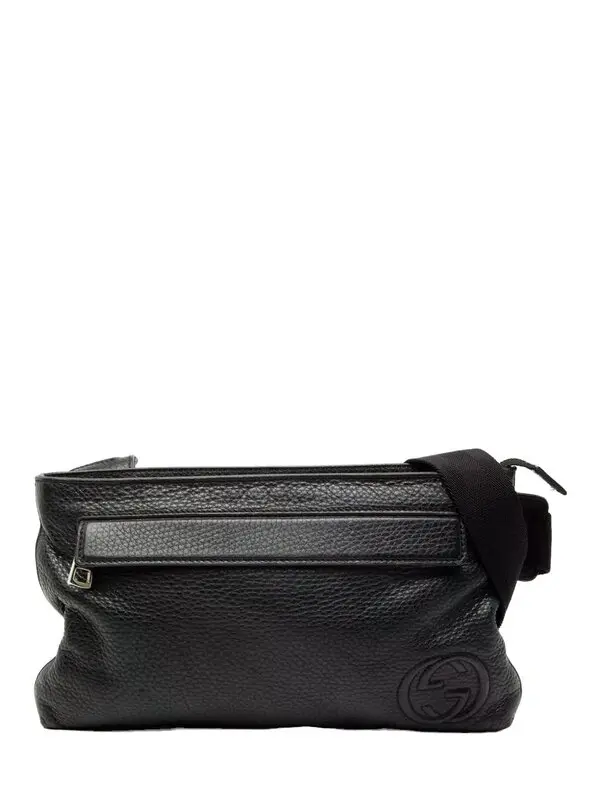 Gucci Leather Soho Zip Sling Bag - Black