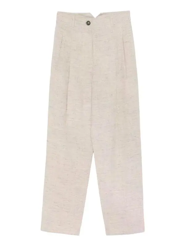 Erika Cavallini Buttoned Pleated Trousers - Neutrals