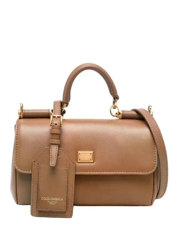 Dolce & Gabbana Top Handle Leather Shoulder Bag - Brown