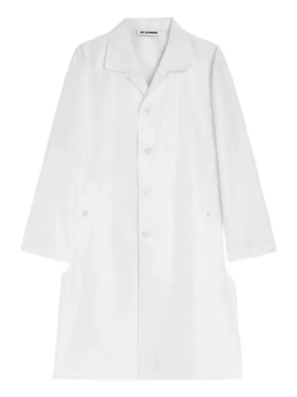 JIL SANDER Single-breasted Technical Coat - White