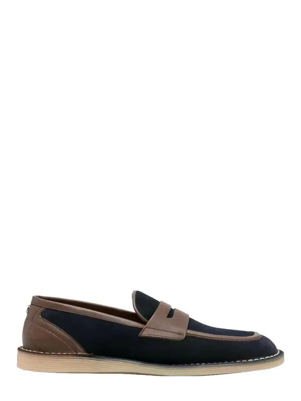 Dolce & Gabbana Panelled Leather Loafers - Blue