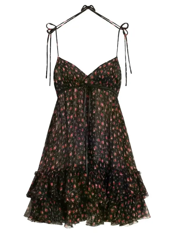 Dolce & Gabbana Floral Mini Dress - Black