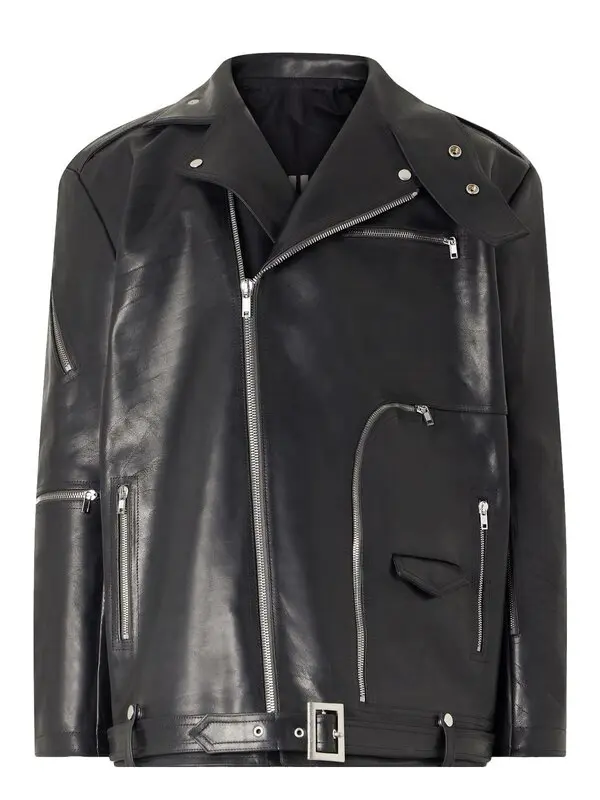 Rick Owens Jumbo Bauhaus Stooges Oversized Leather Jacket - Black