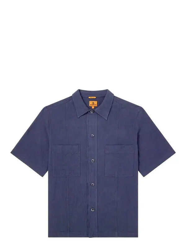 Barena Venezia Garment-dyed Cotton-gauze Shirt - Blue