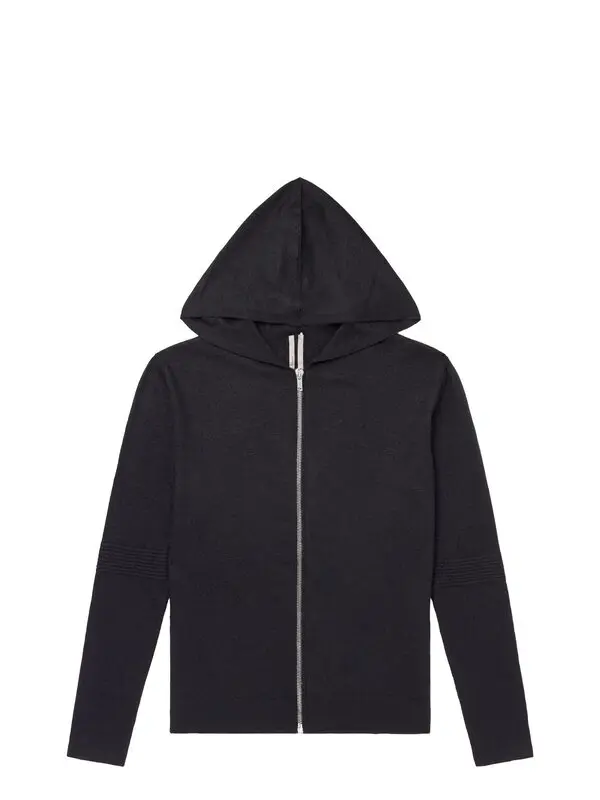 Rick Owens Boiled Cashmere Zip-up Hoodie - Black