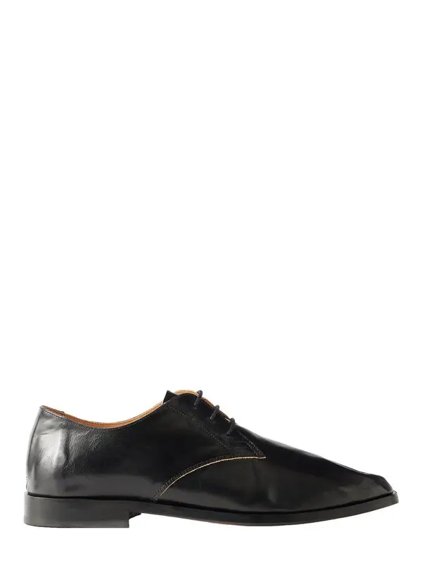 Our Legacy Collapsing Consultant Leather Derby Shoes - Black