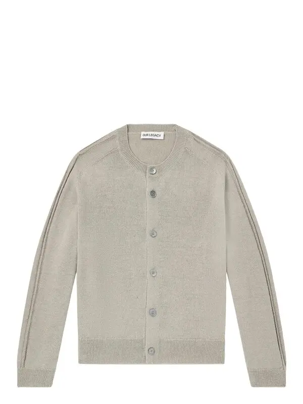 Our Legacy True Linen, Merino Wool And Cotton-blend Cardigan - Green