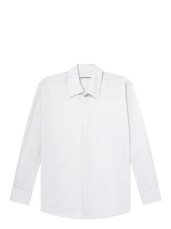 Our Legacy Above Striped Cotton-blend Shirt - White