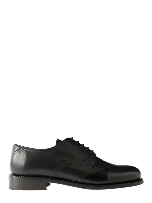 Our Legacy Patched Parade Leather Derby Shoes - Black