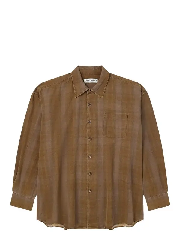 Our Legacy Borrowed Checked Cotton-flannel Shirt - Brown