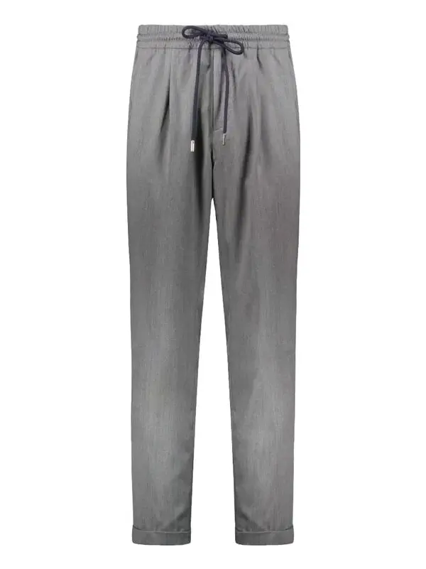 Fedeli Virgin Wool Drawstring Trousers - Grey