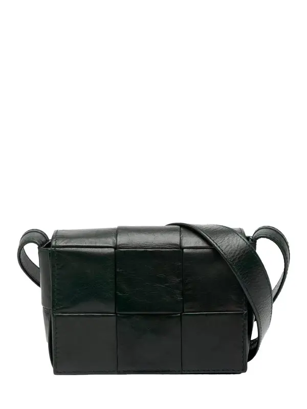 Bottega Veneta Candy Nappa Intrecciato Cassette Crossbody Bag - Black