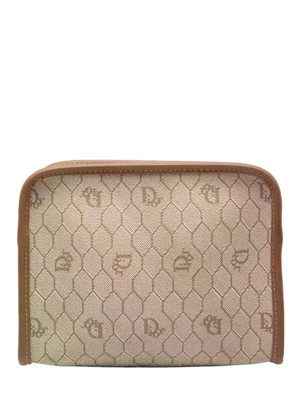 Dior 20th Century Honeycomb Coated Canvas Pouch - Brown