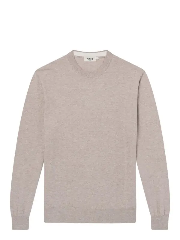 Altea Cotton And Cashmere-blend Crewneck Sweater - Neutrals