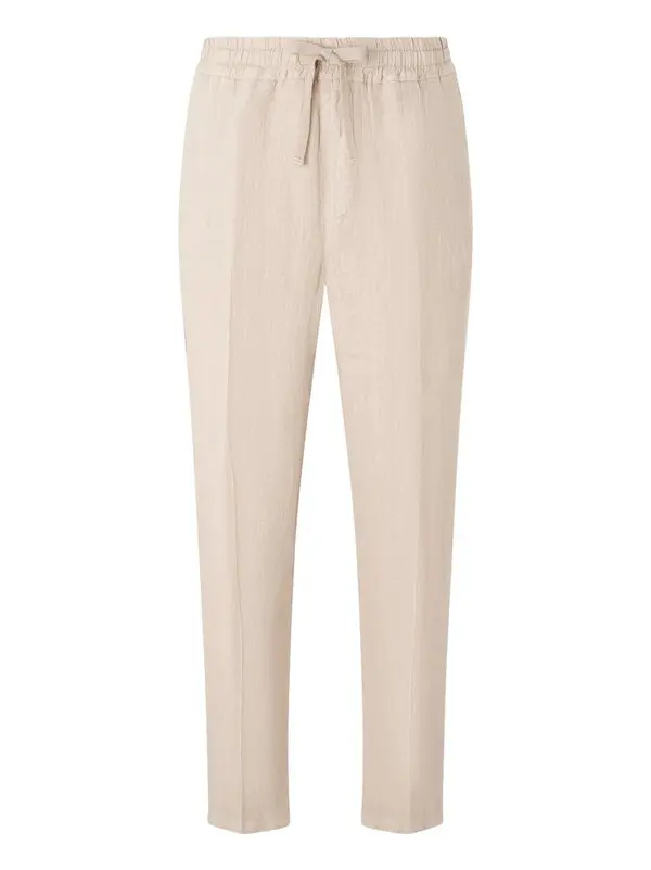 Altea Mattia Straight-leg Linen Drawstring Trousers - Neutrals