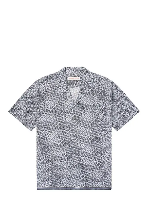 Orlebar Brown Maitan Camp-collar Printed Lyocell Shirt - Blue