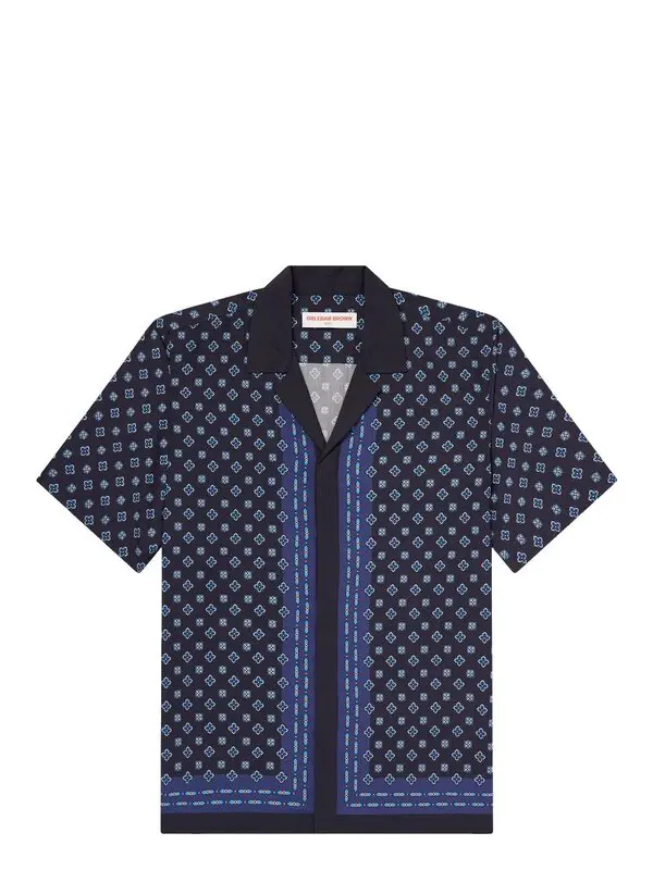 Orlebar Brown Maitan Camp-collar Printed Lyocell Shirt - Blue