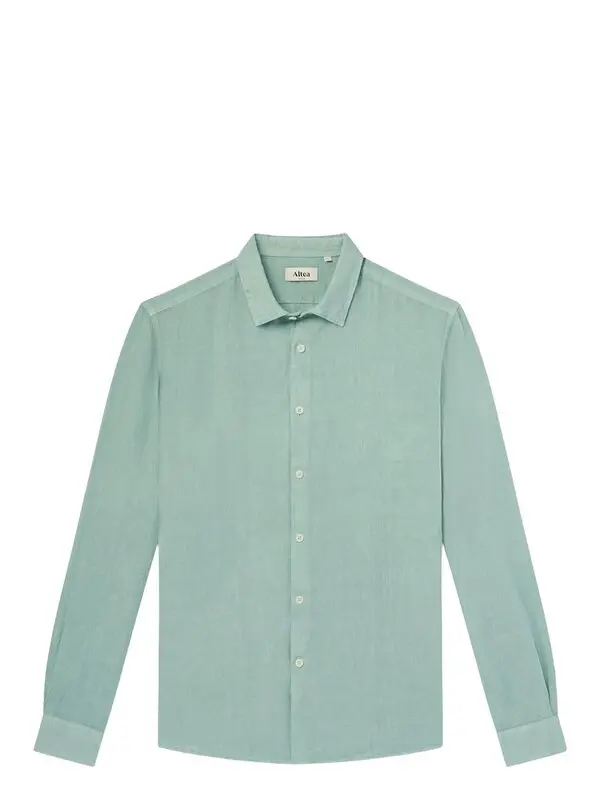 Altea Garment-dyed Linen Shirt - Blue