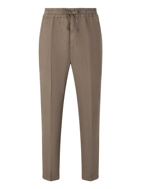 Altea Mattia Straight-leg Linen Trousers - Green