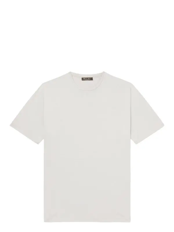 Loro Piana Silk And Cotton-blend Jersey T-shirt - Gray