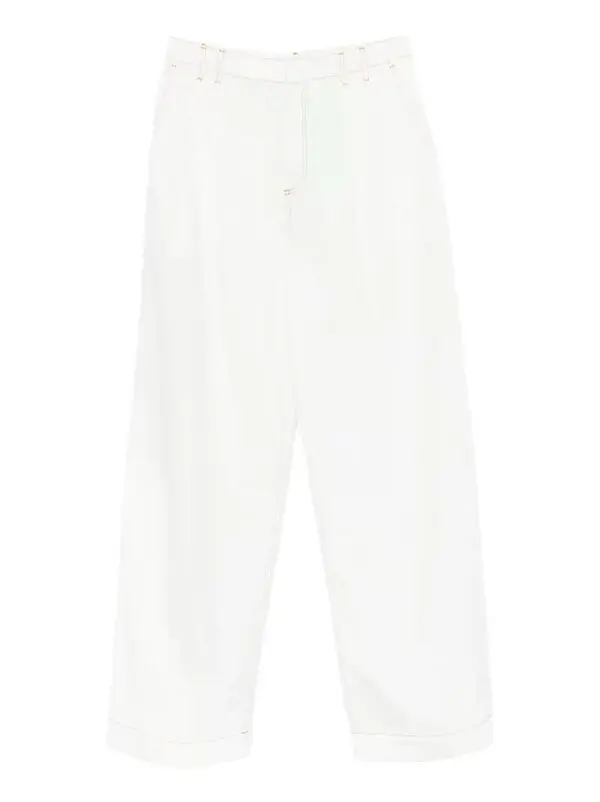 DARKPARK Contrast Stitch Trousers - White