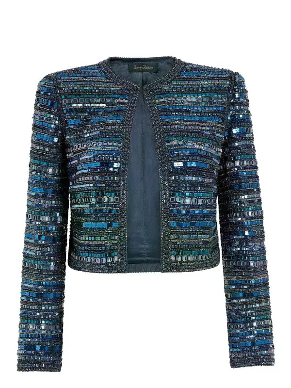 Jenny Packham Alma Beaded Jacket - Blue