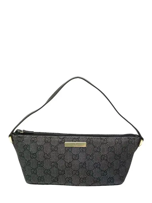 Gucci Gg Denim Boat Shoulder Bag - Grey